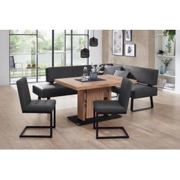 K+w Komfort & Wohnen Essgruppe K+W KOMFORT & WOHNEN "Spider II", schwarz (schwarz 81,), H:88cm T:50cm, Sitzmöbel-Sets, langer Schenkel wahweise in 2 Breiten, 2 Freischwinger, 1 Tisch