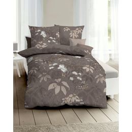 Bettwäsche Kaeppel "Schneeeule", braun, B/L: 155cm x 220cm, Feinbiber, B/L: 80cm x 80cm, 2 Stk., Feinbiber, Obermaterial: 100% Baumwolle, Bettwäsche