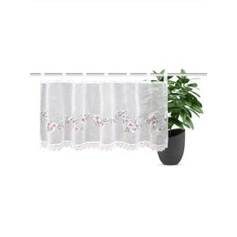 Querbehang HEINE HOME, rosa (weiß, rosé), B:120cm H:45cm, Polyester, Gardinen