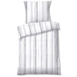 Bettwäsche Dyckhoff "Lola", silber, B/L: 155cm x 200cm, 1 Stk., 1 Stk., Frottee, B/L: 80cm x 80cm, 2 Stk., Frottee, Obermaterial: 75% Baumwolle, 25% Polyester, Bettwäsche, aus Weichfrottier