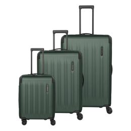 Trolleyset Travelite "DYNAMIIC S+/M/L, verschiedene Farben", grün, ABS, unifarben mit Farbeinsätzen, Koffer-Sets, Hartschalen-Koffer ABS Volumenerweiterung