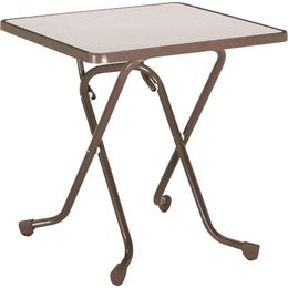 Klapptisch Best "Madrid", braun, B:67cm H:73cm T:67cm, Stahl/Laminierte Tischplatte, Tische, quadratisch