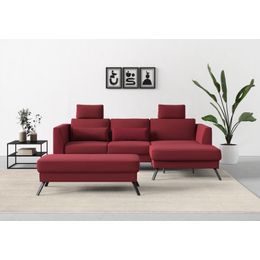 Sit & More Sitzkissen SIT & MORE "Lindholm", rot (rot, unifarben), B:65 H:25 L:25, Samt, Dekokissen_Sitzkissen_Kissenhüllen, im 2er Set