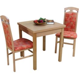 Essgruppe "3tlg. Tischgruppe", bunt (buche, nachbildung, bunt, buche, nachbildung), B:44cm H:94cm T:46cm, FSC-zertifizierter Holzwerkstoff, FSC-zertifiziertes Massivholz, HOFMANN LIVING AND MORE, Sitzmöbel-Sets, Stühle montiert