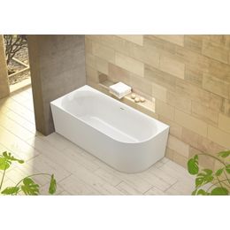 Badewanne Ottofond "Mince Corner rechts 180 cm weiß", weiß, B:80cm H:60cm L:180cm, Sanitäracryl, Badewannen, inkl. Ablaufgarnitur, Schlitzüberlauf, Fußgestell, schmale Wannenkante