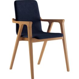 Armlehnstuhl Inosign "AXA", blau (jeans, buche), B:58cm H:88cm T:57cm, Polyester, Stühle