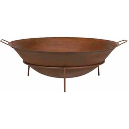 Feuerschale siena GARDEN "Rusty Ø 80 cm", braun, B:80cm H:29,5cm L:80cm Ø:80cm, Gusseisen, Feuerkörbe, mit Griffen