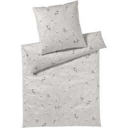 Bettwäsche Elegante "Cotton Flower", beige (natur), B/L: 135cm x 200cm, 1 Stk., 1 Stk., Mako-Jersey, B/L: 80cm x 80cm, 2 Stk., Mako-Jersey, Obermaterial: 100% Baumwolle, Bettwäsche, angenehmes Hautgefühl