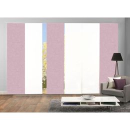 Schiebegardine Home Wohnideen "PIVE 6er SET" Gr. 1, rosa, B:60cm H:245cm, Polyester, Gardinen, Schiebevorhang Digidruck 6er Set PIVE