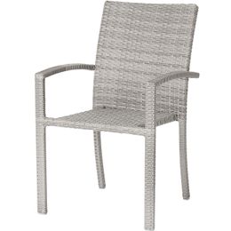 Gartenstuhl Best "Samoa", braun (mocca), B:57cm H:88cm T:63cm, Aluminium, Stühle, Stapelstuhl