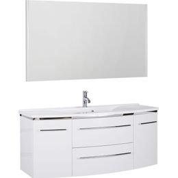 Badmöbel-Set SAPHIR "3040", weiß (weiß glanz, weiß glanz), B:120cm, Kastenmöbel-Sets, Breite 120 cm