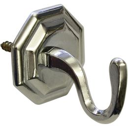 Raffhaken Gardinia "Zierhaken Klassik" Gr. 1, grau (chromfarben), L:4cm, Raffhalter, zum Raffen und Drapieren