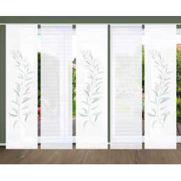 Schiebegardine HOME IN GREEN "CELSO" Gr. 1, grün (mint), B:60cm H:245cm, Polyester, Gardinen, SET DIGITALDRUCK,BAMBUSOPTIK RECYCELT