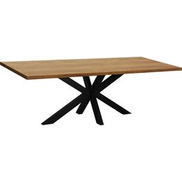Couchtisch OMG DESIGN "Novac", old teak, schwarz, old teak, B:135cm H:42cm T:67cm, Tische, in drei modernen Farbvarianten, mit Metallgestell