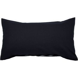 Kissenbezug Janine "PIANO 0125", schwarz, B:80cm L:40cm, Mako-Soft-Seersucker, Seersucker, Kissenbezüge, mit Reißverschluss, Soft-Seersucker, passend zur Bettwäsche