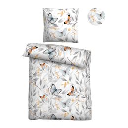 Bettwäsche Biberna "0474494", weiß, B/L: 155cm x 220cm, 1 Stk., 1 Stk., Lyocell, B/L: 80cm x 80cm, 2 Stk., Lyocell, Obermaterial: 100% Lyocell (TENCEL™), Bettwäsche, natürlicher Rohstoff, schnelltrocknend, angenehm weich, atmungsaktiv