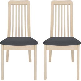 Esszimmerstuhl HAMMEL FURNITURE "Findahl by Hammel Line", grau (anthrazit), B:52cm H:100cm T:52cm, Massivholz, Stoff, Stühle, 2er Set, Massivholz, gepolsterte Sitzfläche, versch. Farbvarianten