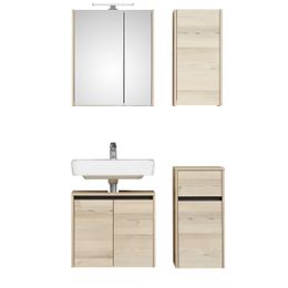 Badmöbel-Set SAPHIR "Quickset 393", beige (polar pinie quer nb), Kastenmöbel-Sets