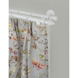 Gardinenstange Garesa "WHITE", weiß, L:260cm Ø:20mm, Eisen, Gardinenstangen, Vorhanggarnitur, verlängerbar, Wandmontage, Endknopf Spitze