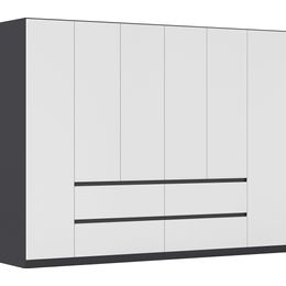 Drehtürenschrank Rauch "Kleiderschrank Schrank Garderobe Garderobenschrank MAINZ", grau (graumetallic, alpinweiß), B:271cm T:54cm, Holzwerkstoff, Schränke, grifflose Front, Außentüren mit Push-to-Open Funktion MADE IN GERMANY