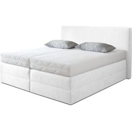 Boxspringbett, wei&szlig;, B:175cm L:205cm, Microvelours (100% Polyester), Westfalia Schlafkomfort, Komplettbetten, Boxspringbett, wahlweise mit Kaltschaum-Topper