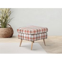 Hocker Home Affaire "Charles", beige, B:58cm H:49cm T:58cm, 100% Polyester, Hocker, Fußhocker, passend zum Sessel "Charles"