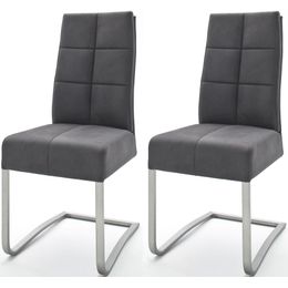 Esszimmerstuhl MCA furniture "Salva Schwingstuhl", grau, B:46cm H:102cm T:61cm, 100% Polyester, Stühle, mit Tonnentaschenfederkern, belastbar bis max. 120 kg