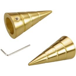 Gardinenstangen-Endstück Liedeco "Kegel", gold (goldfarben, matt), L:5,5cm Ø:1,6cm, Gardinenstangenendstücke, für Gardinenstangen Ø 16 mm
