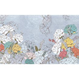 Fototapete Komar "Digitaldruck Vlies - Planting Peonies - Größe 400 x 250 cm", bunt, B:4m H:2,5m L:0,01m, Vlies, Tapeten, Wohnzimmer, Schlafzimmer