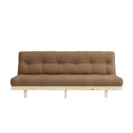 Schlafsofa Karup Design "Lean 200 Schlafsofa, G&auml;stebett, Sofa mit Futonmatratze", braun (mocca), B:200cm H:73cm T:100cm, Bezug: 80% Baumwolle, 20% Polyester, Sofas, Schlafsofa, Inkl. Futonmatratze, Liegefl&auml;che 130x200 cm, FSC zertifizierte Kiefer