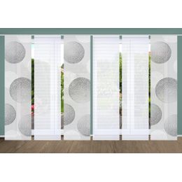 Schiebegardine HOME IN GREEN "GINNO" Gr. 1, grau, B:60cm H:245cm, Polyester, Gardinen, SET DIGITALDRUCK,BAMBUSOPTIK RECYCELT