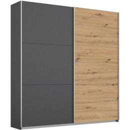 Schwebetürenschrank Rauch "AURELIO Kleiderschrank Garderobe TOPSELLER OTTO´s CHOICE", grau (graumetallic, eiche artisan), B:175cm H:210cm T:59cm, Holzwerkstoff, Schränke, 3 verschiedene Ausstattungsvarianten Griffe aus Metall MADE IN GERMANY, Topseller