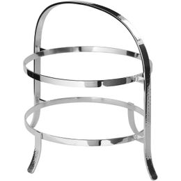 Etagere Fink "PLATE, mit feiner Hammerschlagstruktur", silber (silberfarben), B:35cm H:32cm L:26cm, Aluminium, Servierplatten, für 2 Speiseteller Ø 27 cm