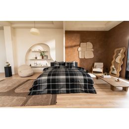 Bettw&auml;sche Kayori "Mundo", schwarz, B/L: 155cm x 220cm, 1 Stk., 1 Stk., Lyocell, B/L: 80cm x 80cm, 2 Stk., Lyocell, Obermaterial: 100% Baumwolle, Bettw&auml;sche, Bettw&auml;sche, 100% Tencel