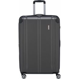Hartschalen-Trolley Travelite "CITY, verschiedene Größen und Farben", Gr. 113, grau (anthrazit), ABS, matt, unifarben, Basic, Koffer, Reisegepäck Koffer Volumenerweiterung TSA-Schloss Volumenerweiterung