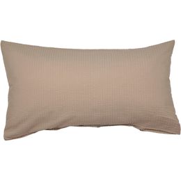 Kissenbezug Janine "PIANO 0125", grau (taupe), B:80cm L:40cm, Mako-Soft-Seersucker, Seersucker, Kissenbezüge, mit Reißverschluss, Soft-Seersucker, passend zur Bettwäsche