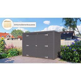 Fahrradbox Konifera "Bike Box", grau (anthrazit), B:207cm H:143cm T:103cm, Massivholz, Aufbewahrungsboxen, aus Fichte, BxTxH: 207x103x143 cm