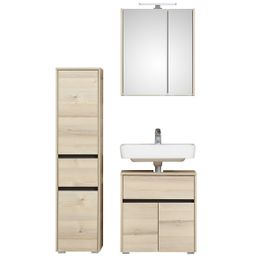 Badmöbel-Set SAPHIR "Quickset 393", beige (polar pinie quer nb), Kastenmöbel-Sets