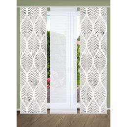 Schiebegardine HOME IN GREEN "VIDARO" Gr. 1, grau, B:60cm H:245cm, Polyester, Gardinen, SET DIGITALDRUCK,BAMBUSOPTIK RECYCELT