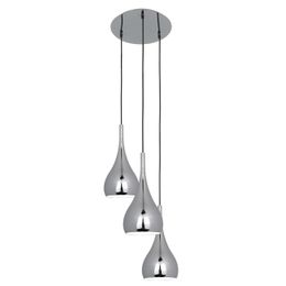 Näve NÄVE Pendelleuchte "Retro", schwarz (chromfarben, schwarz), 3, Ø 16cm H: 80cm, Leuchten, 3-flammig Hängeleuchte, Pendelleuchte, 3xE27, Farbe: chrom