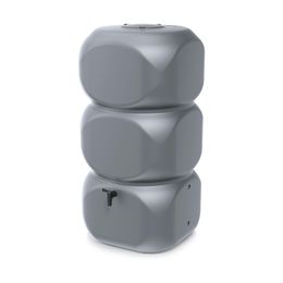 Regenwassertank Prosperplast "Gubo", grau (grau glatt), B:118cm H:58cm T:58cm, Polyethylen, Regentonnen