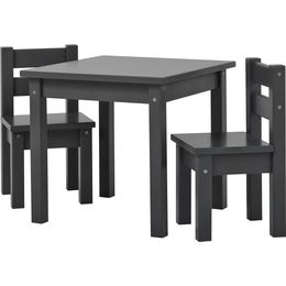 Kindersitzgruppe Hoppekids "MADS Kindersitzgruppe", grau (dunkel grau,), FSC-zertifizierter Holzwerkstoff, MDF, Sitzmöbel-Sets, in vielen Farben, mit zwei Stühlen
