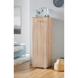 Hochkommode Priess, braun (struktureichefarben hell), B:41cm H:135cm T:38cm, Holzwerkstoff, Sideboards, Türkommode