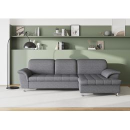 Ecksofa DOMO collection "Franzi Steppung im Sitzbereich B7T/H: 278/162/80 cm, L-Form", grau (wei&szlig;, grau), B:278cm H:80cm T:171cm, Flachgewebe (100% Polyester);Chenille (100% Polyester), Sofas, Ecksofa, wahlweise mit Bettfunktion, Bettkasten und Kopfteilverstellung, Topseller