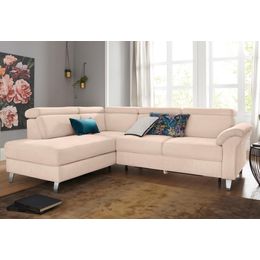 Sit & More Ecksofa SIT & MORE "Arngast L-Form", beige (creme), B:245cm H:84cm T:194cm, Sofas, Ecksofa, inklusive Kopfteilverstellung und Federkern
