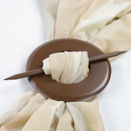 Raffspange Liedeco, braun (nussbaum), &Oslash;:10,5cm, Obermaterial: 100% Holz, Raffhalter, aus Holz