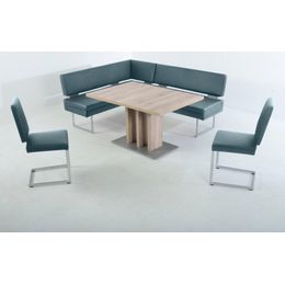 K+w Komfort & Wohnen Essgruppe K+W KOMFORT & WOHNEN, blau (topas 54,), B:158cm H:89cm T:199cm, Sitzmöbel-Sets, langer Schenkel links oder rechts, 2 Freischwinger, 1 Funktionstisch