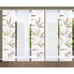 Schiebegardine HOME IN GREEN "RANDOW" Gr. 1, bunt, B:60cm H:245cm, Polyester, Gardinen, SET DIGITALDRUCK,BAMBUSOPTIK RECYCELT