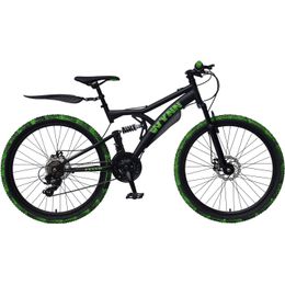 Mountainbike WYNN "FLY1.0" Gr. 46, schwarz (schwarz, schwarz), Fahrräder, 46cm, 26 Zoll (66,04cm)