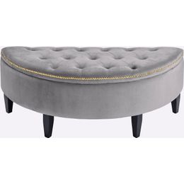 Bank, grau, B:108cm H:40cm T:43cm, Holz, Kunststoff, Polyester, Sitzbänke